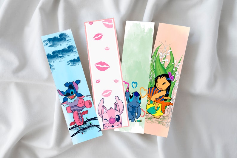 Stitch and Angel Bookmark, Stitch Theme Bookmark - Etsy