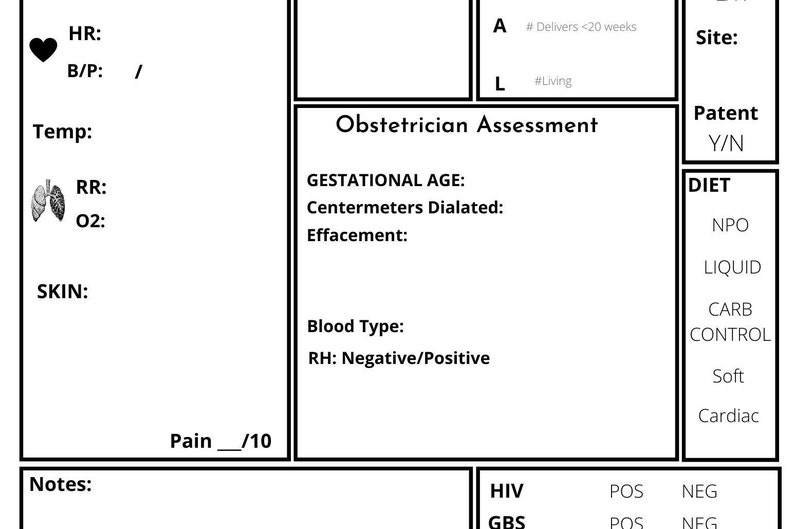 Ob/med Surg Patient Report Sheet - Etsy