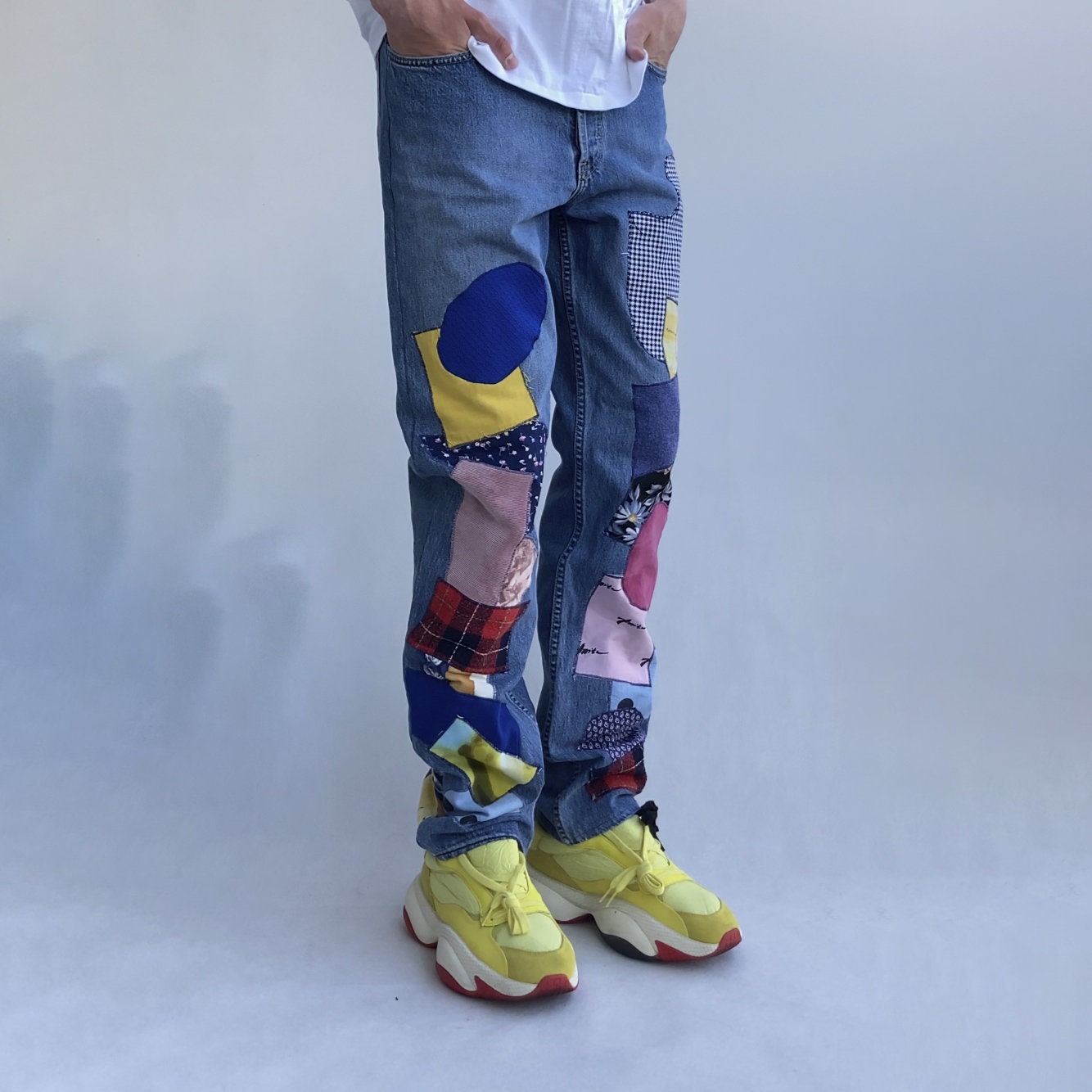Patchwork Jeans Colourful / Hand Made Custom - Etsy