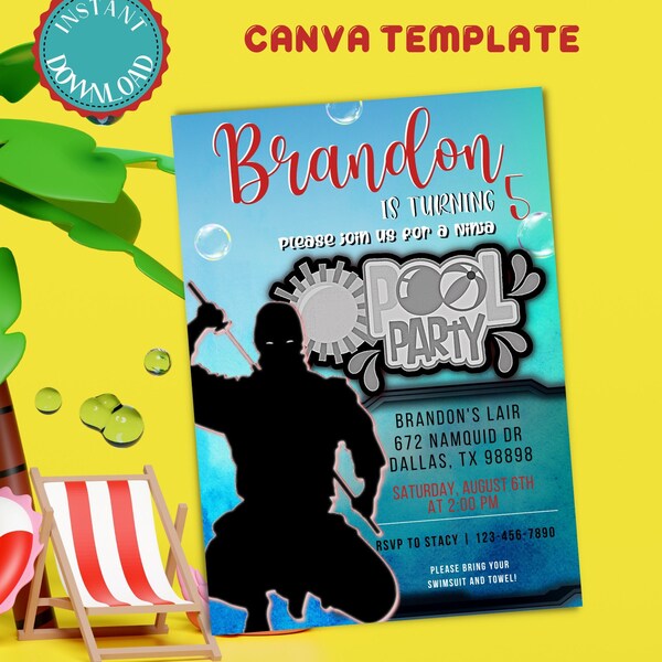 Ninja Turtle Invite - Etsy