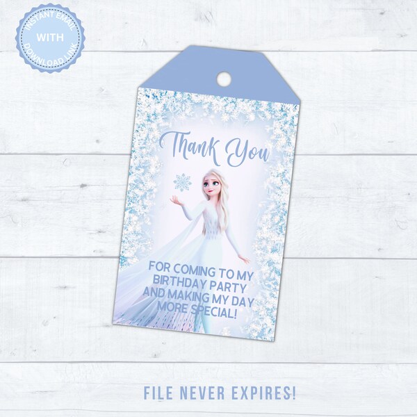 Frozen Birthday Tags - Etsy