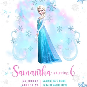 Frozen Elsa Party Birthday Invitation, Elsa Frozen Invite Instant ...