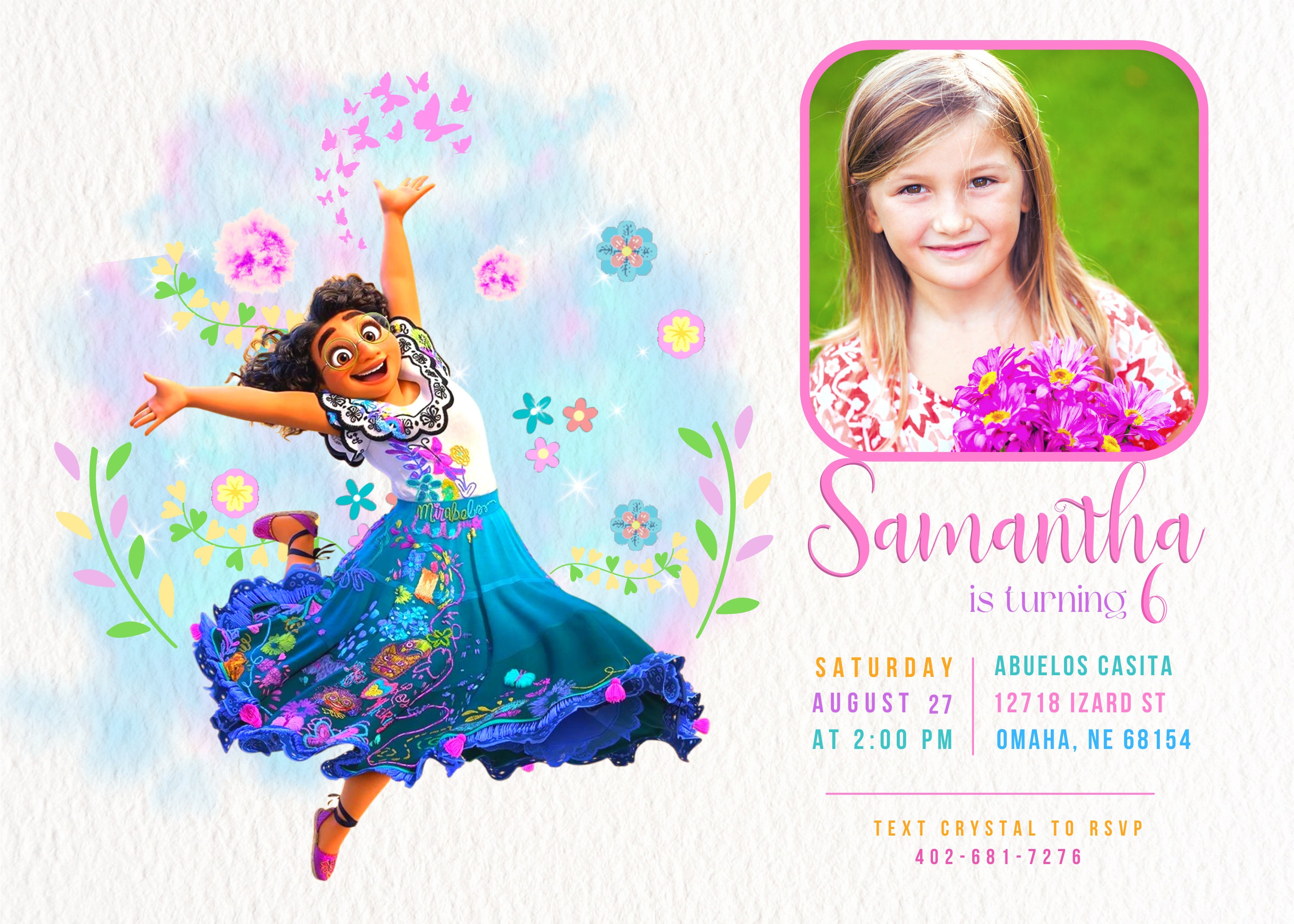 Mirabel Encanto Birthday Party Invitation With Photo Digital - Etsy