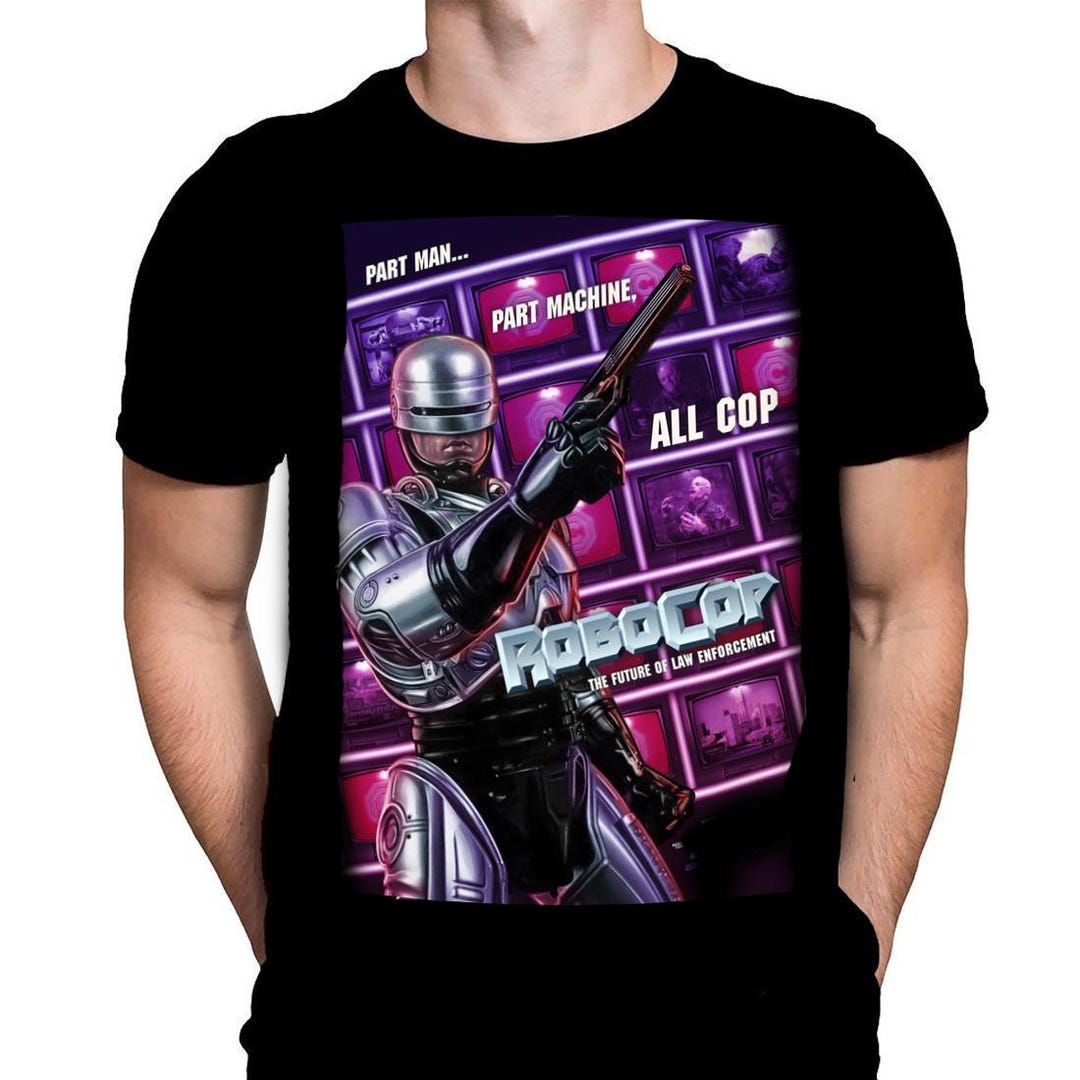 Robocop Beginnings - Mens Black Cotton T-shirt - Sci-fi Movie ...