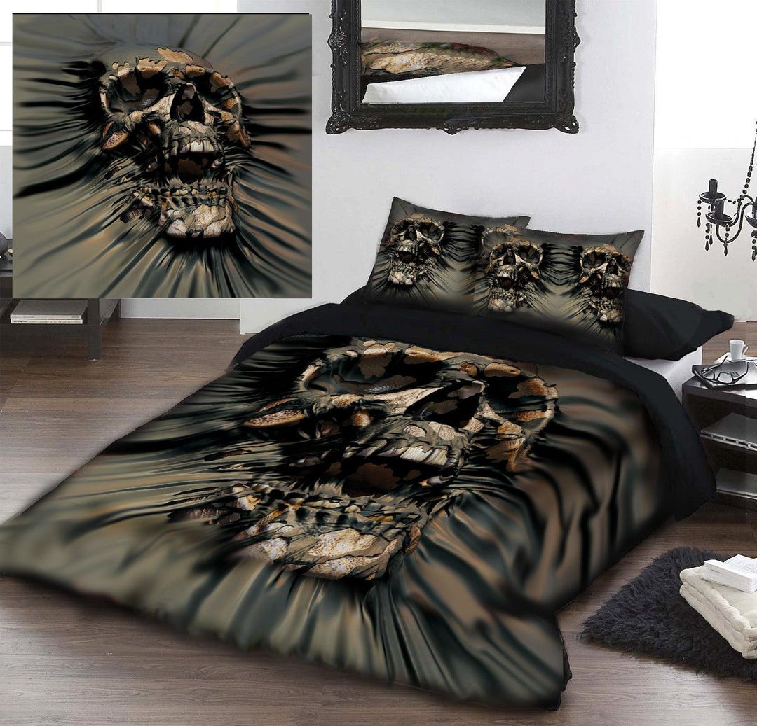 Gothic Bedroom Decor - Skull Rip - Gothic Bedding Duvet Set UK Super ...