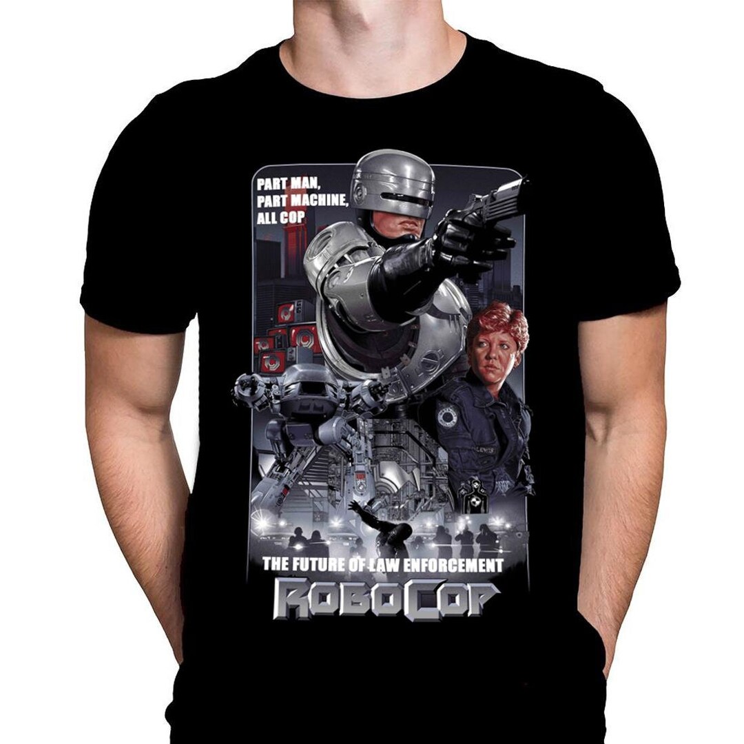 Robocop - Future Law Enforcement - Mens Black Cotton T-shirt - Sci-fi ...