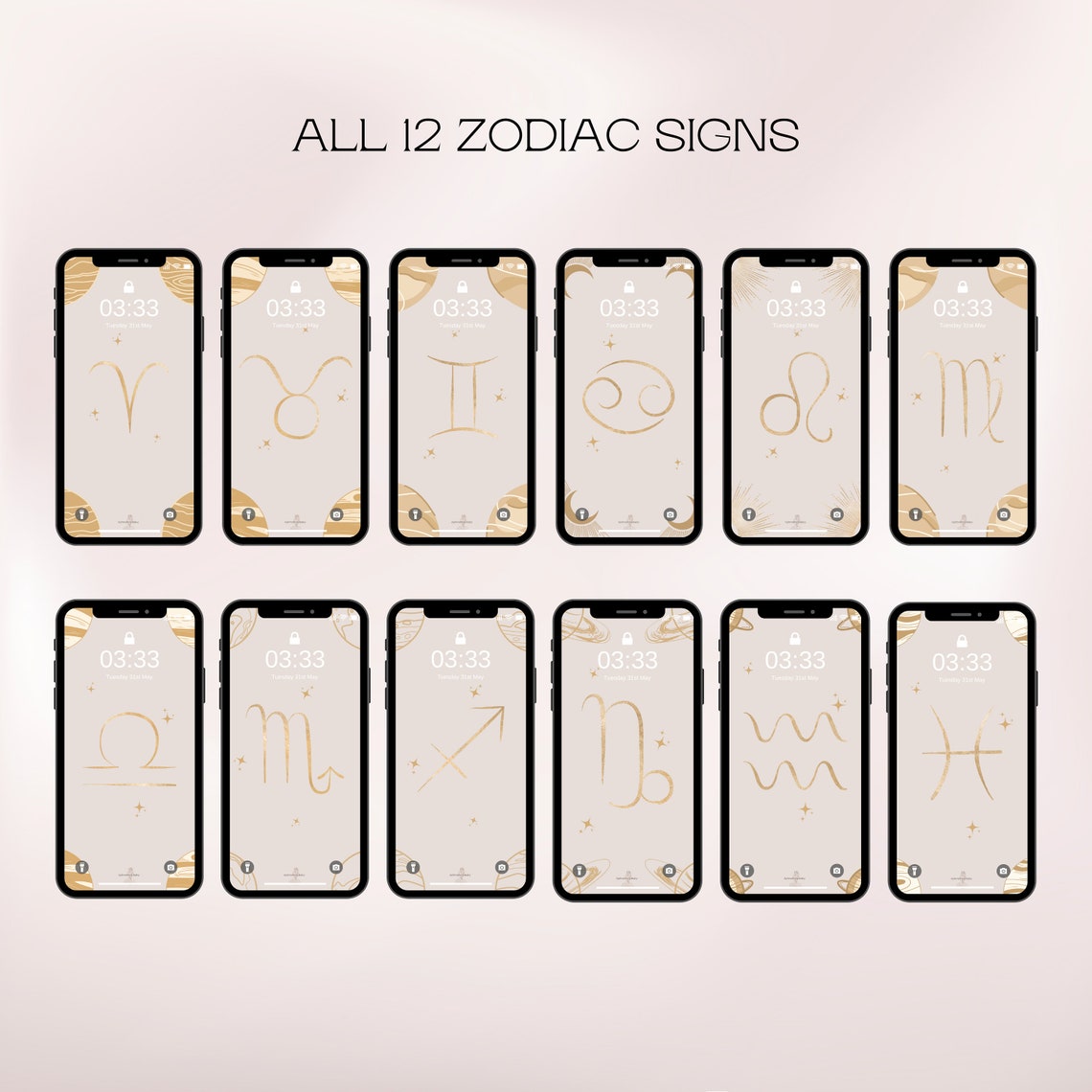 Air Signs Zodiac Phone Wallpaper Bundle Gemini Libra Aquarius Zodiac ...
