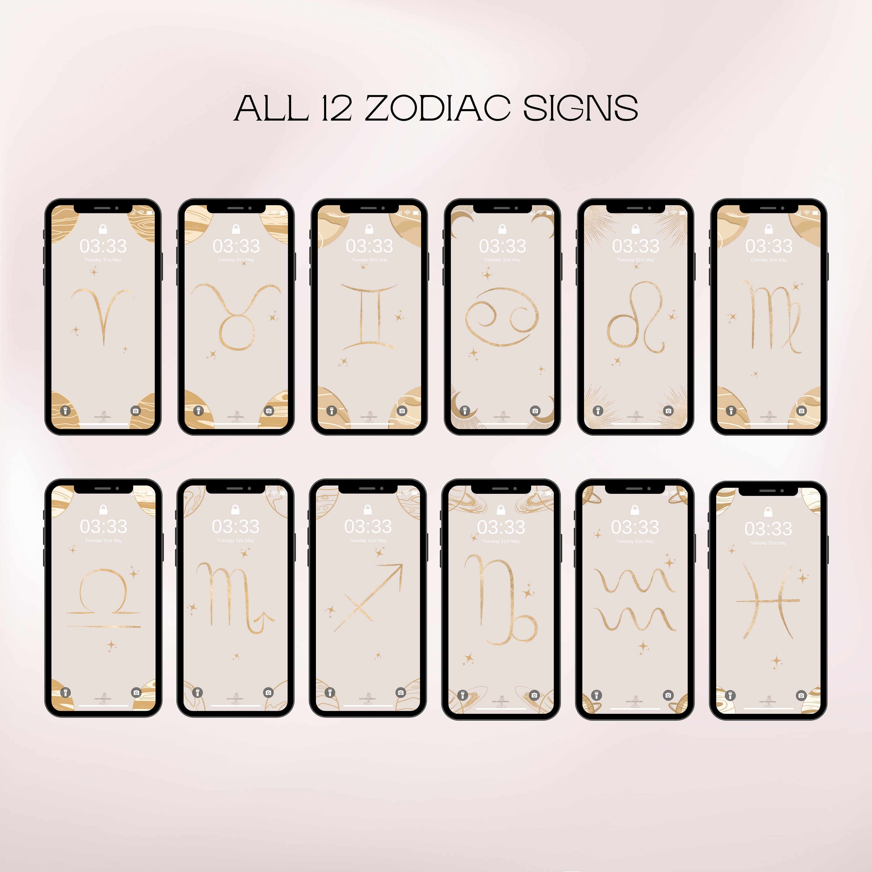 Air Signs Zodiac Phone Wallpaper Bundle Gemini Libra Aquarius Zodiac ...