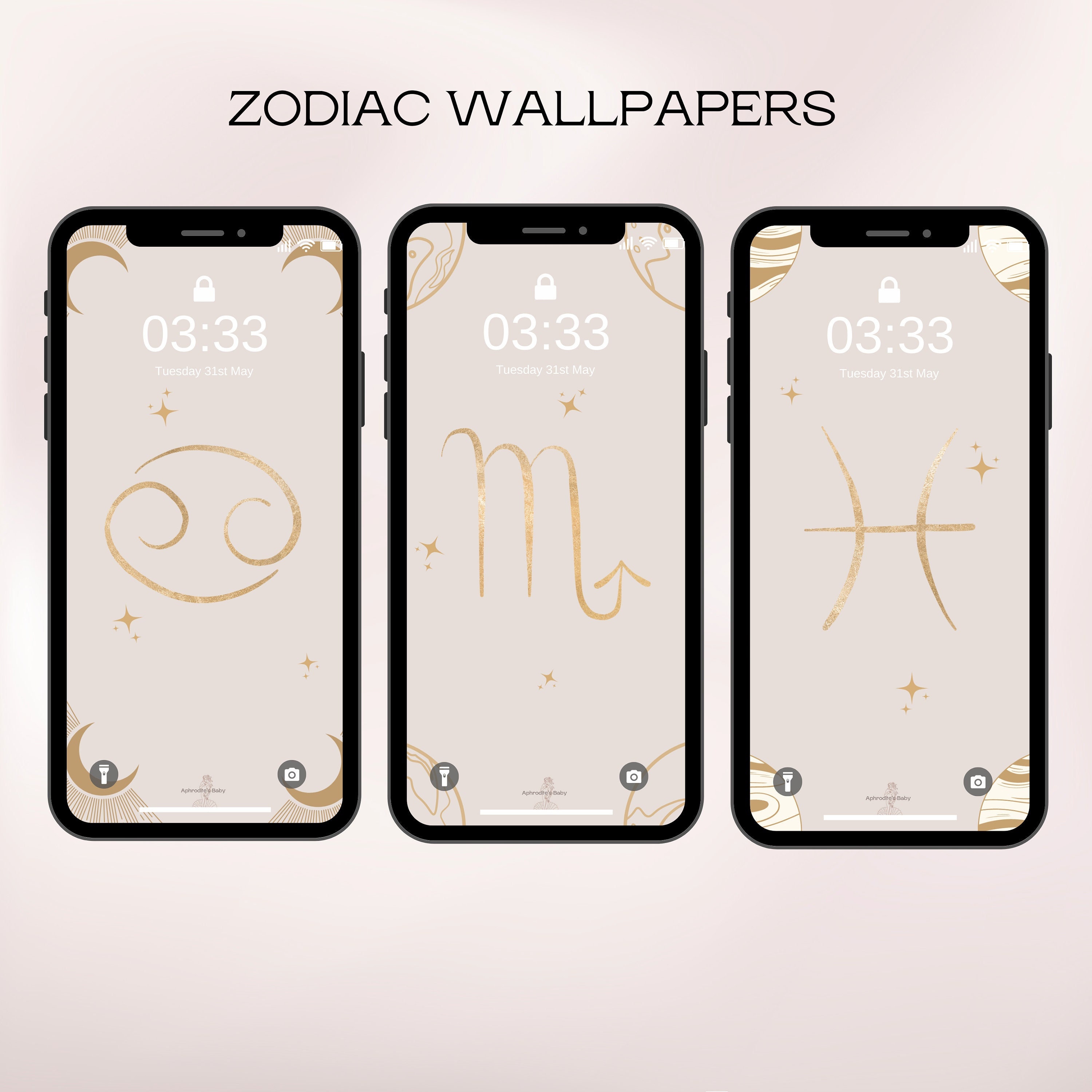 Water Signs Zodiac Phone Wallpaper Bundle | Cancer Scorpio Pisces ...