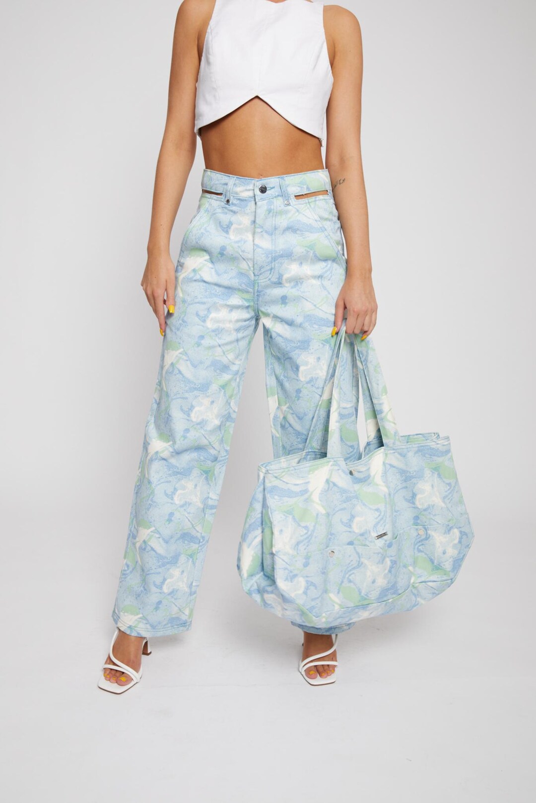 Printed Denim Jeans Psychedelic Marble, Straight Leg Cotton Jeans - Etsy