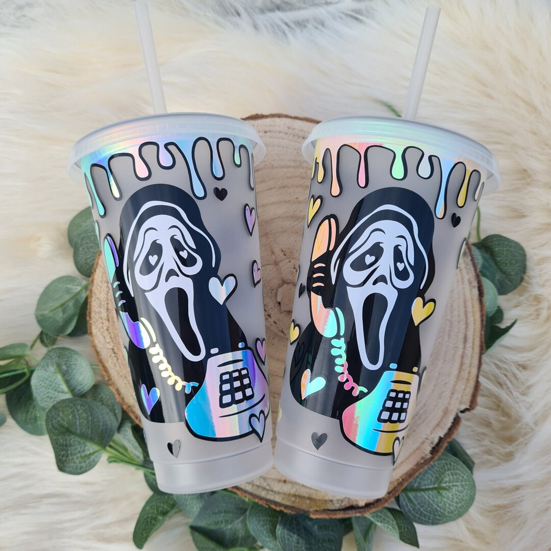 Glow in the Dark, Ghostface, Scream 24oz Reusable Cold Cup, Halloween ...