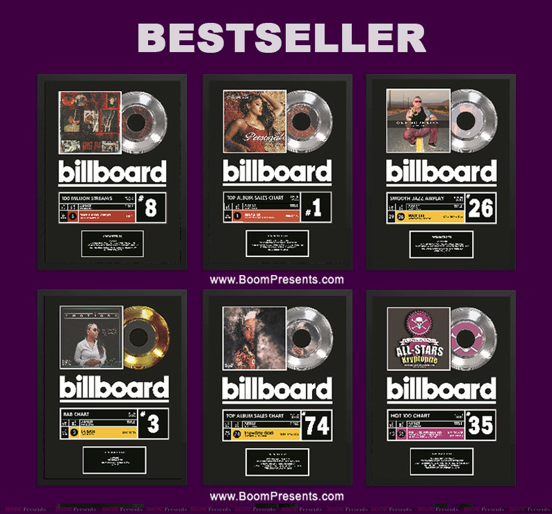 Personalized Billboard Plaque, Custom Plaque With Three Charts, Vinyl ...
