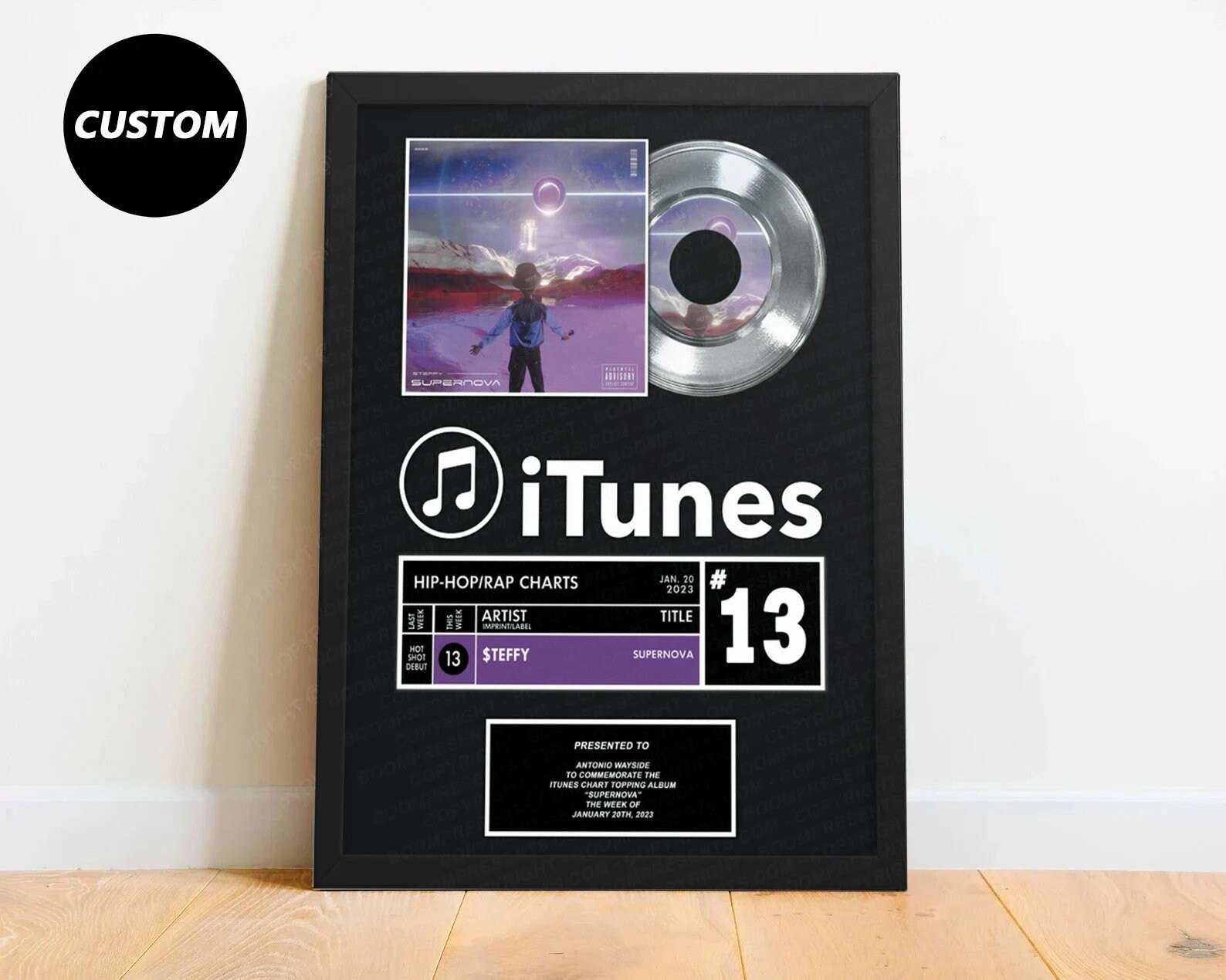 Personalized Itunes Plaque Custom Plaque Vinyl Record - Etsy Canada