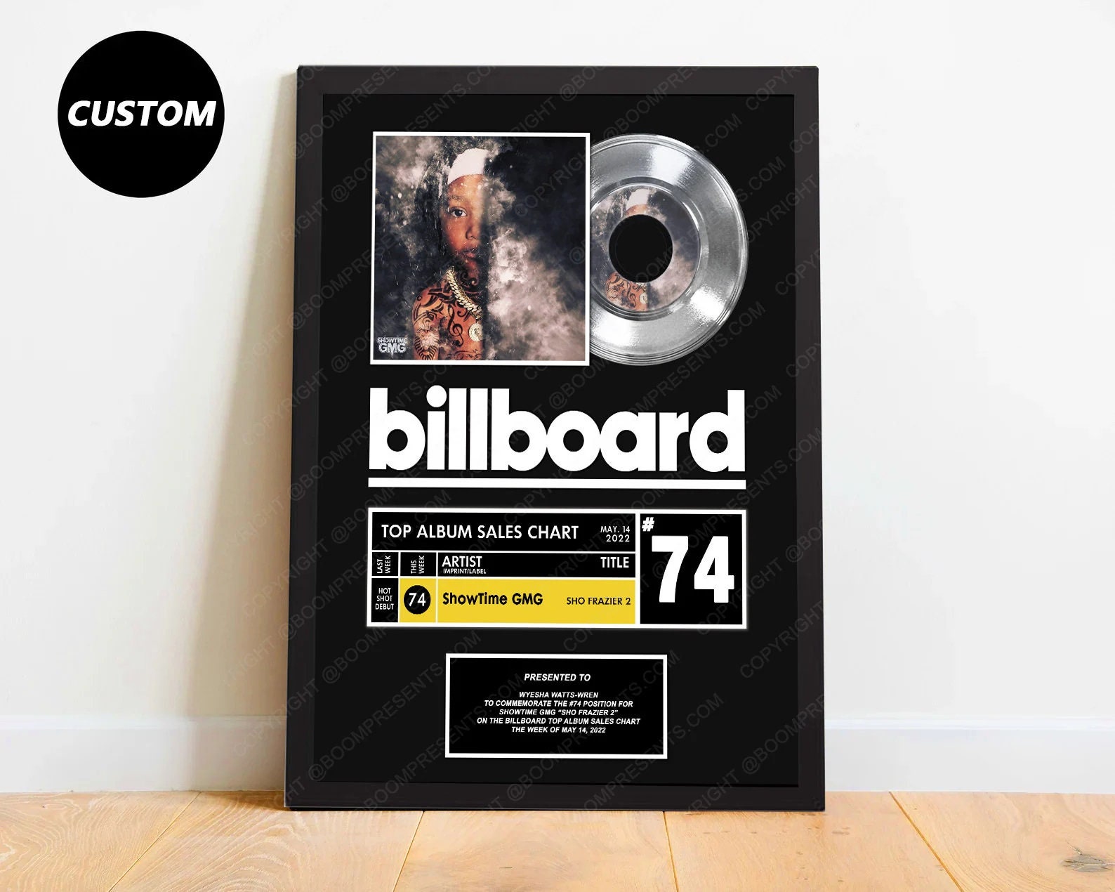 Personalized Billboard Plaque, Custom Plaque, Vinyl Record Plaque ...