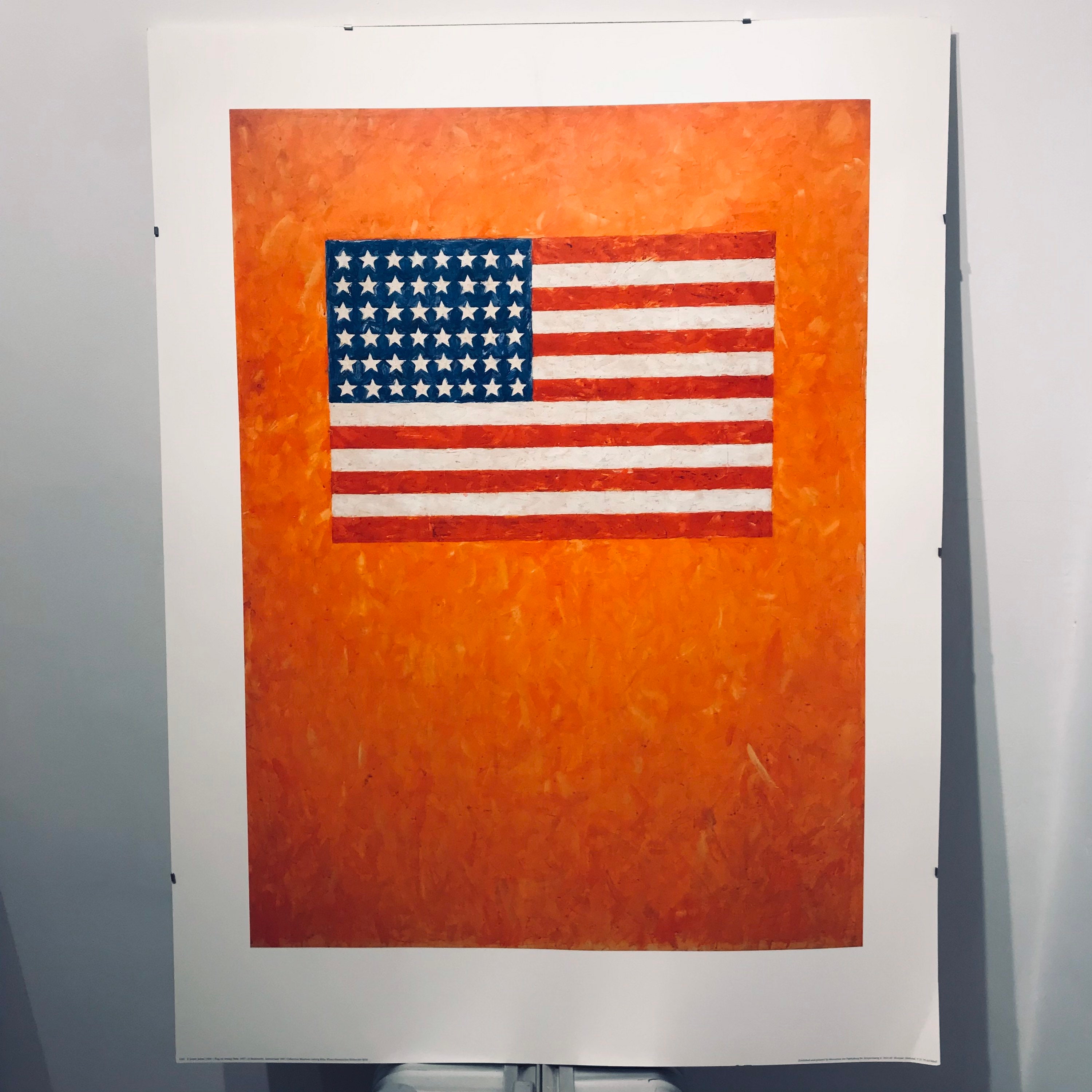 Jasper Johns American Flag Poster Print 1957 1997 Flag on Orange Field ...