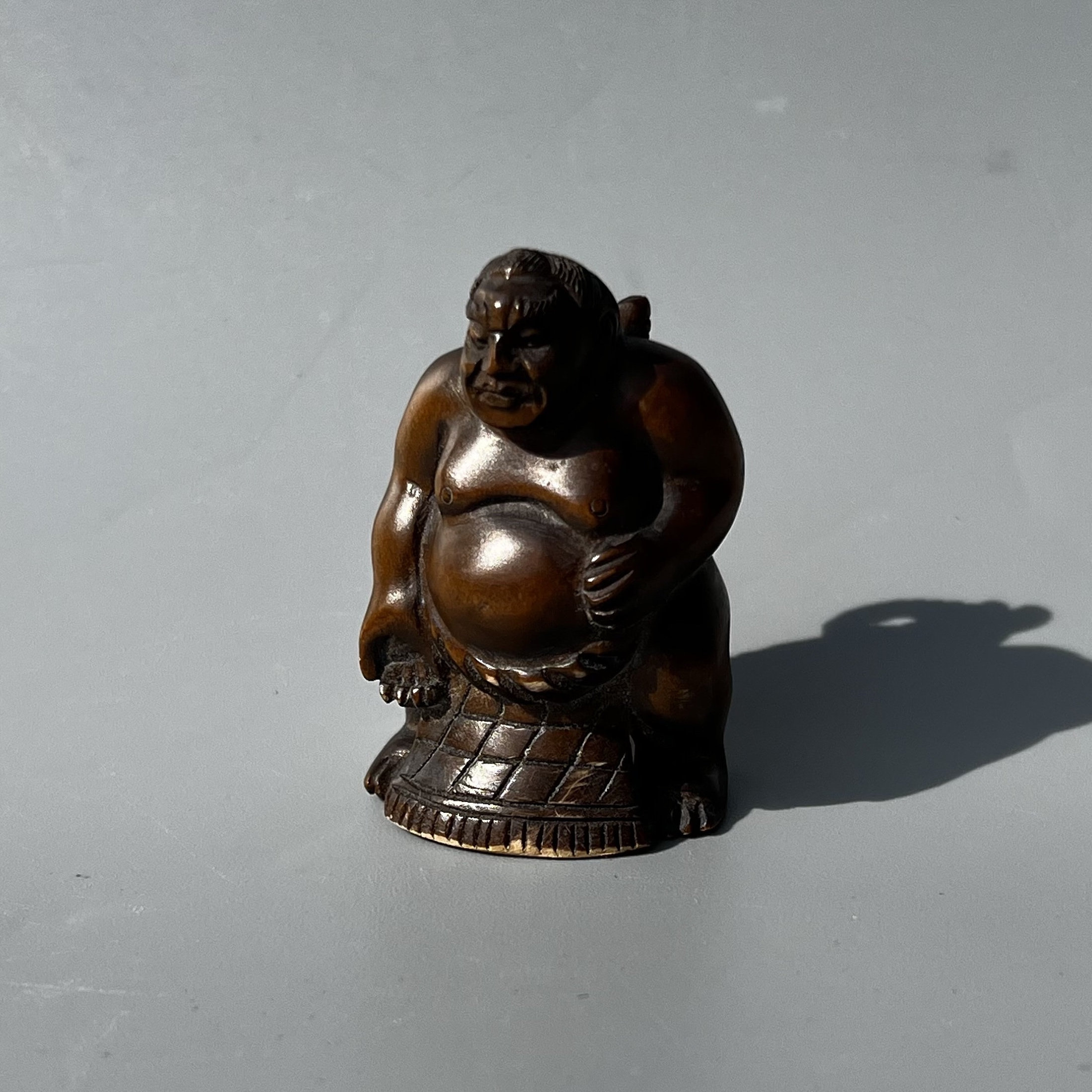 Vintage Carved Wood Sumo Netsuke - Etsy