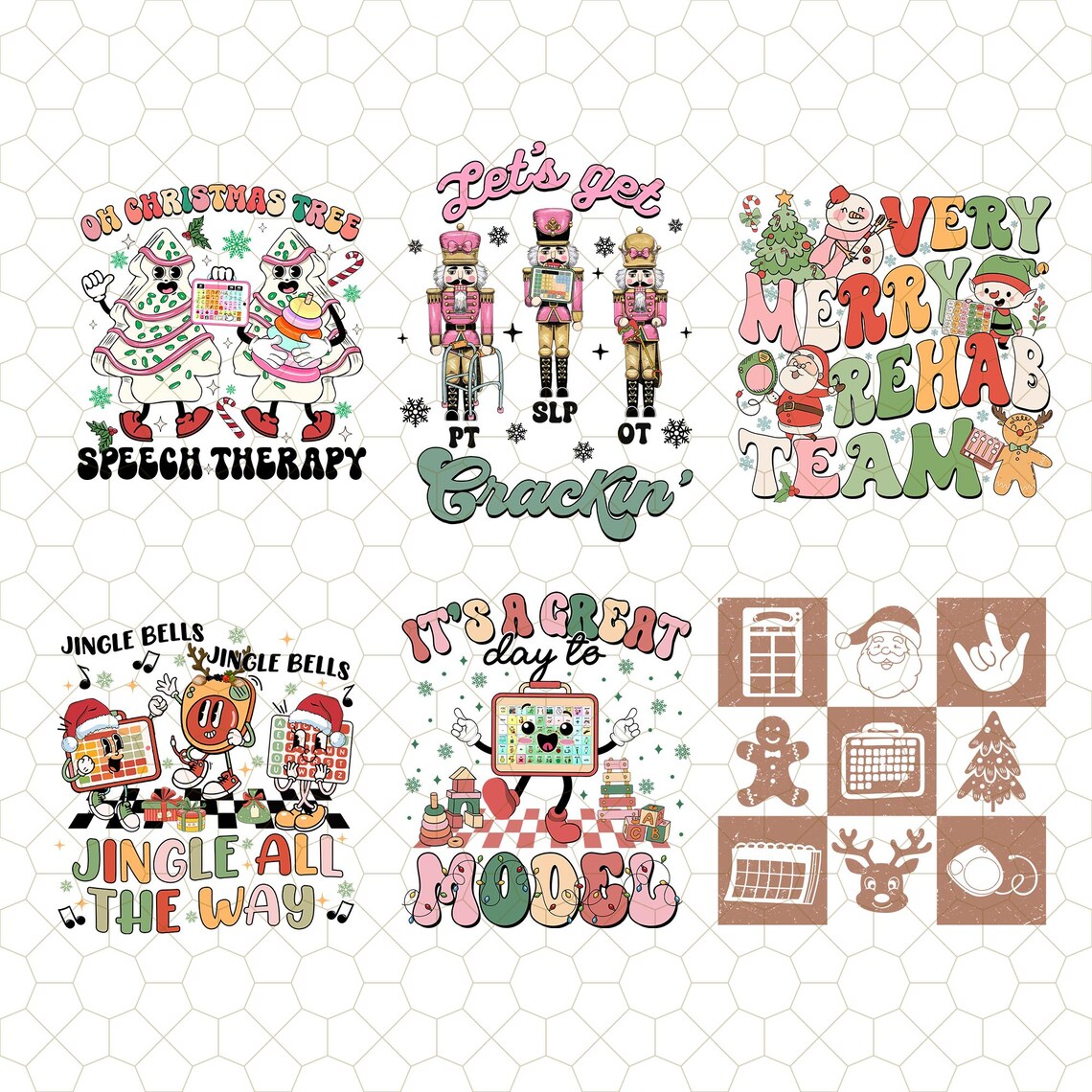 Speech Therapy Christmas Bundle Png, SLP Christmas Png, Speech Language ...