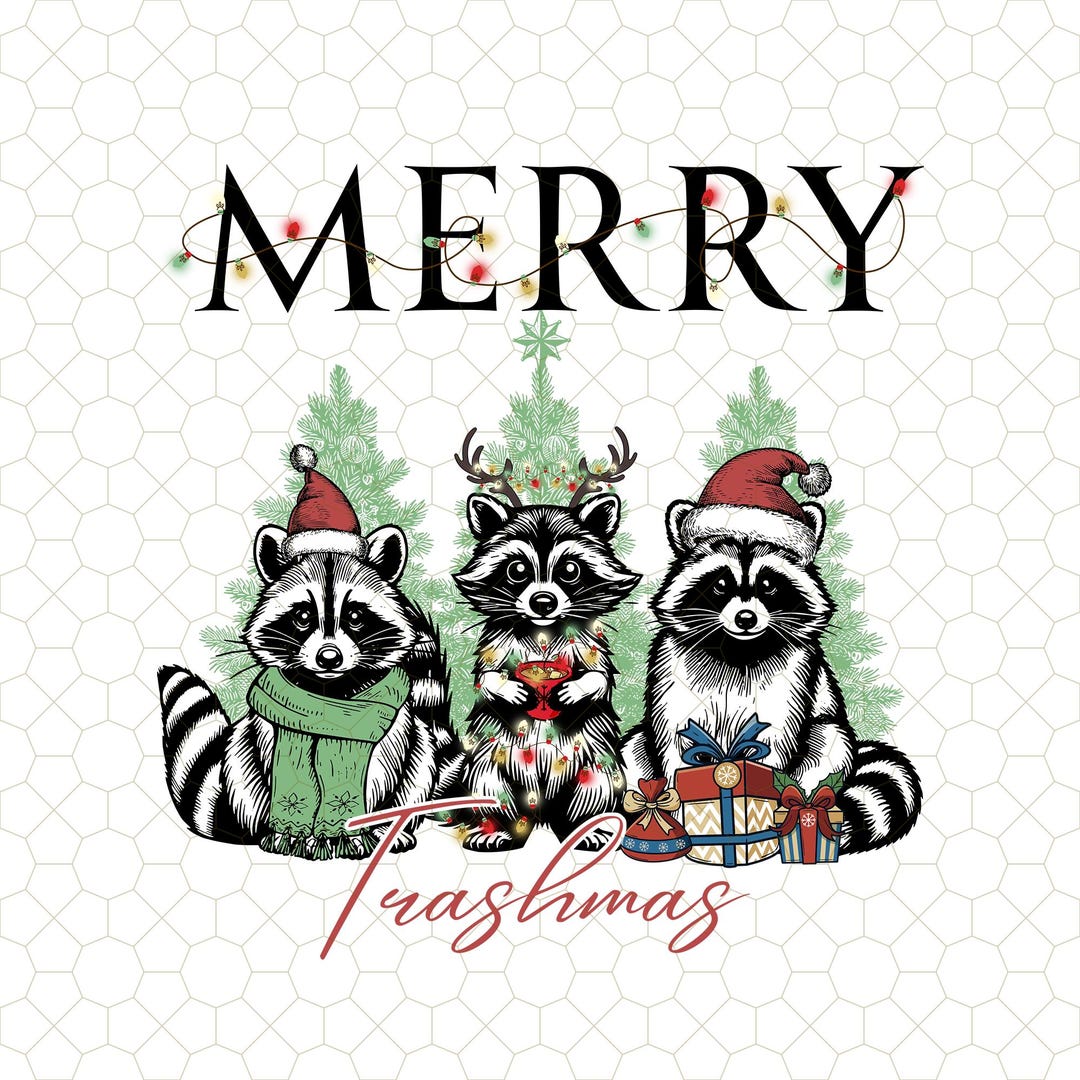 Merry Trashmas Png, Christmas Raccoon Png, Merry Christmas Png ...