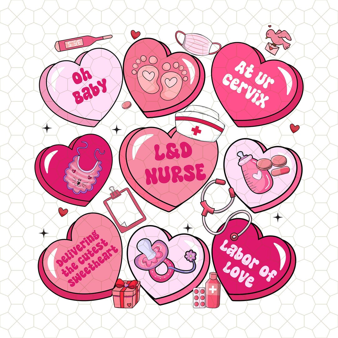 Labor and Deliver Nurse Valentine Png, Labor Delivery Png, Valentine LD ...