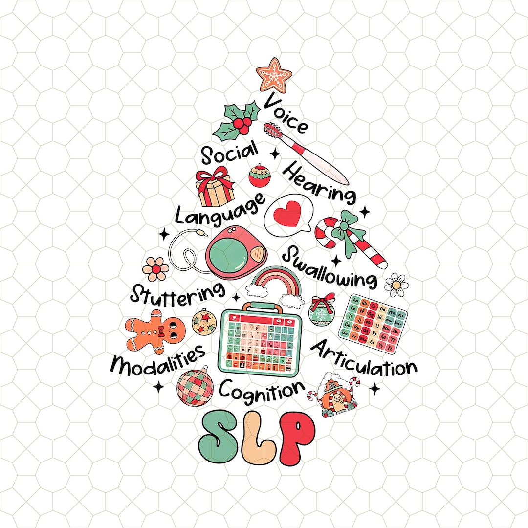 SLP Christmas Tree Png, Speech Language Pathologist Png, SLP Xmas Png ...