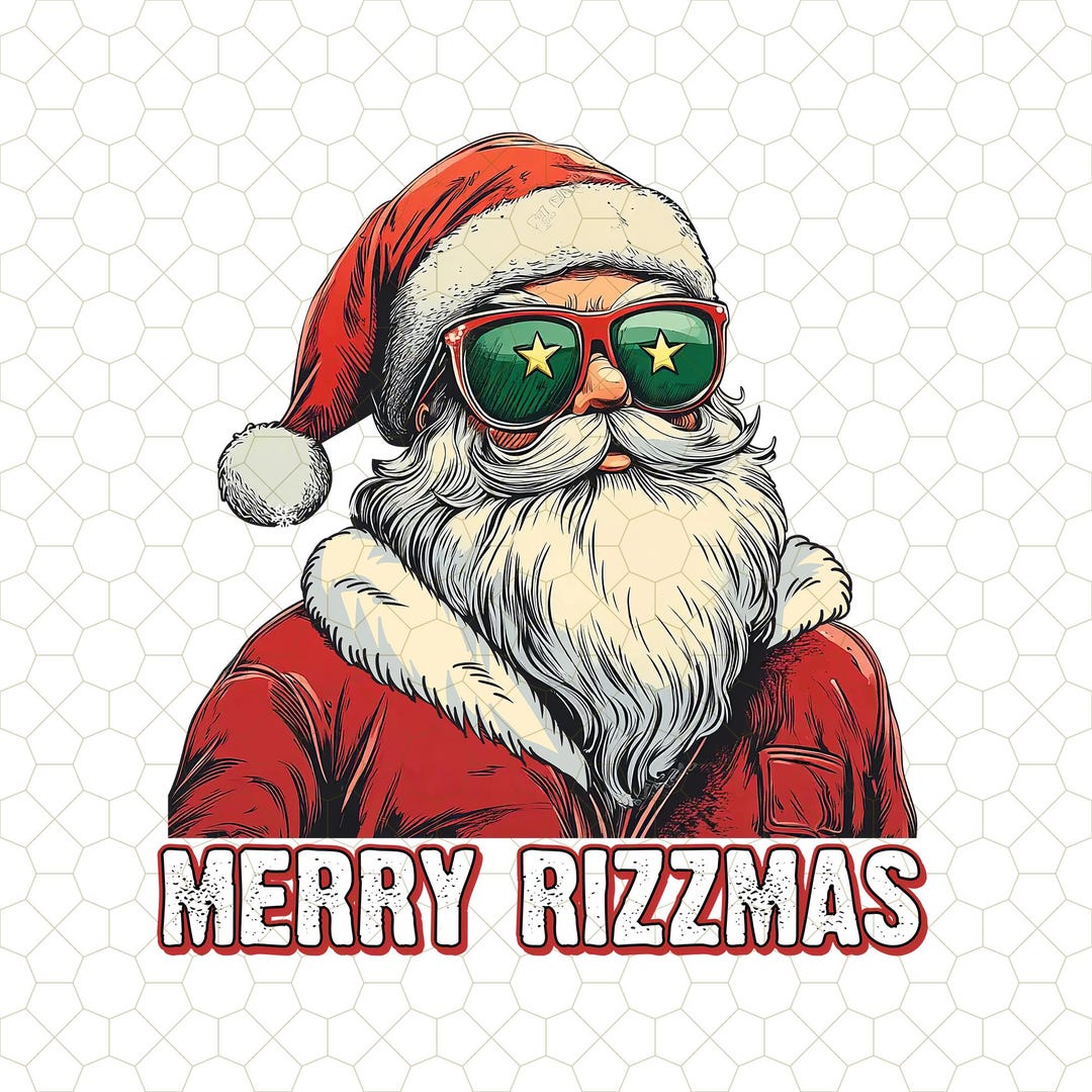 Merry Rizzmas Santa Claus Christmas Png, Skibidi Rizzmas, Merry Rizzmas ...