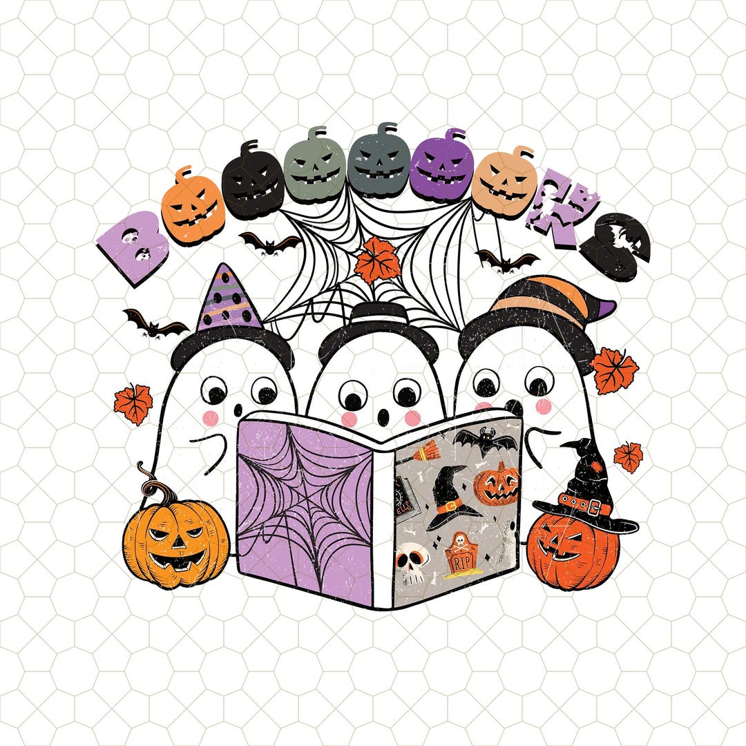 Cute Ghost Reading Books Png, Halloween Ghost Png, Book Lovers Png ...