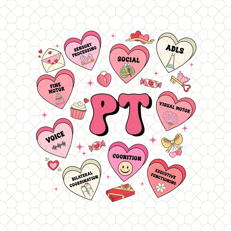 Candy Heart PT Valentine Png, Physical Therapy PNG, Valentine Physical ...