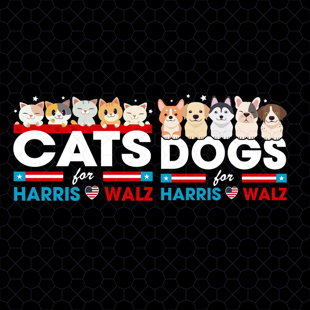 Cats for Harris Walz Png, Dogs for Harris Walz Png, Cat Harris Walz Png ...