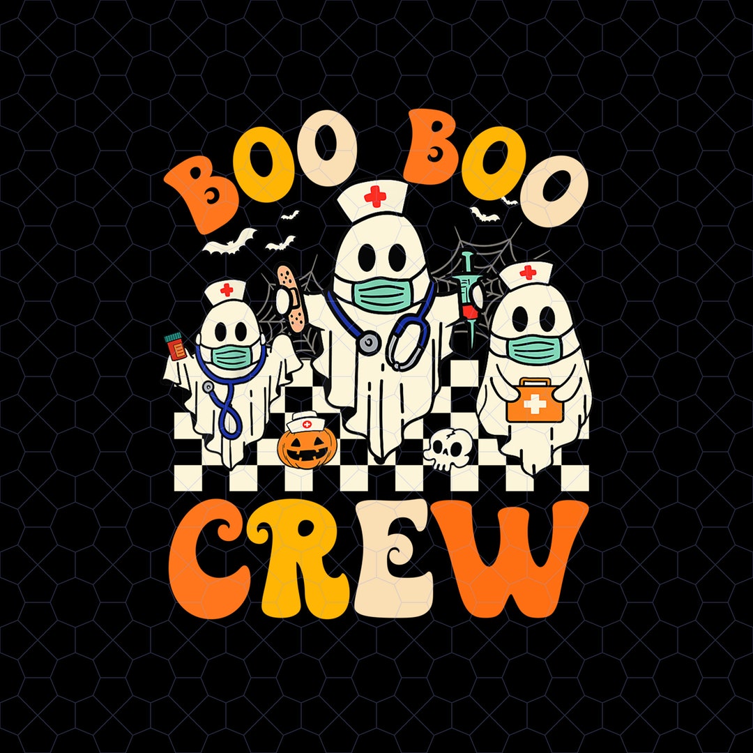 Boo Boo Crew Png, Retro Halloween Png, Ghost Nurse Png, Retro Ghost Png ...
