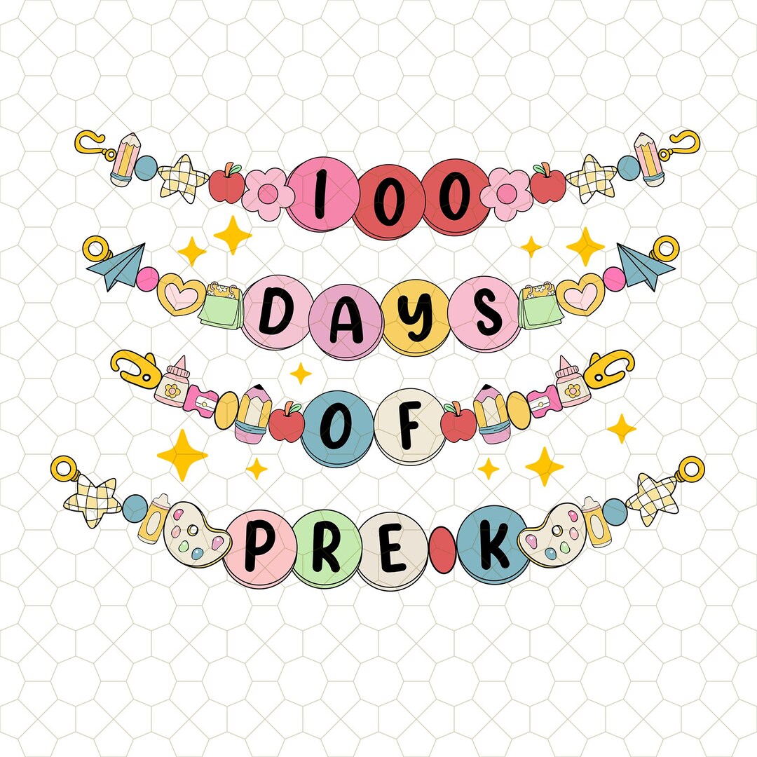 100 Days of Prek Png, Happy 100 Days of School Png, Cute 100 Days of ...