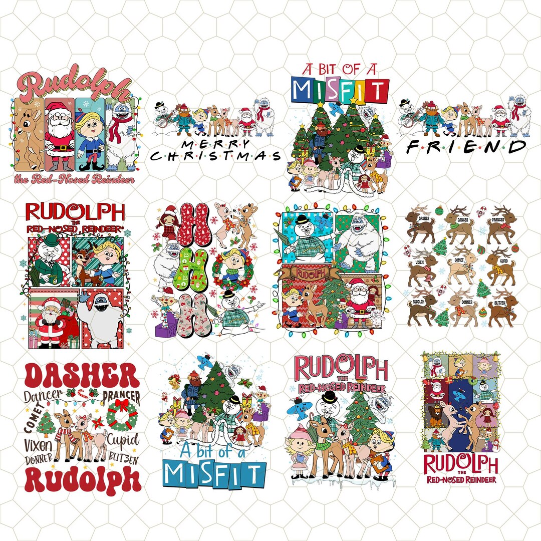 Rudolph the Red-nosed Reindeer Christmas Bundle Png, Rudolph Xmas Png ...