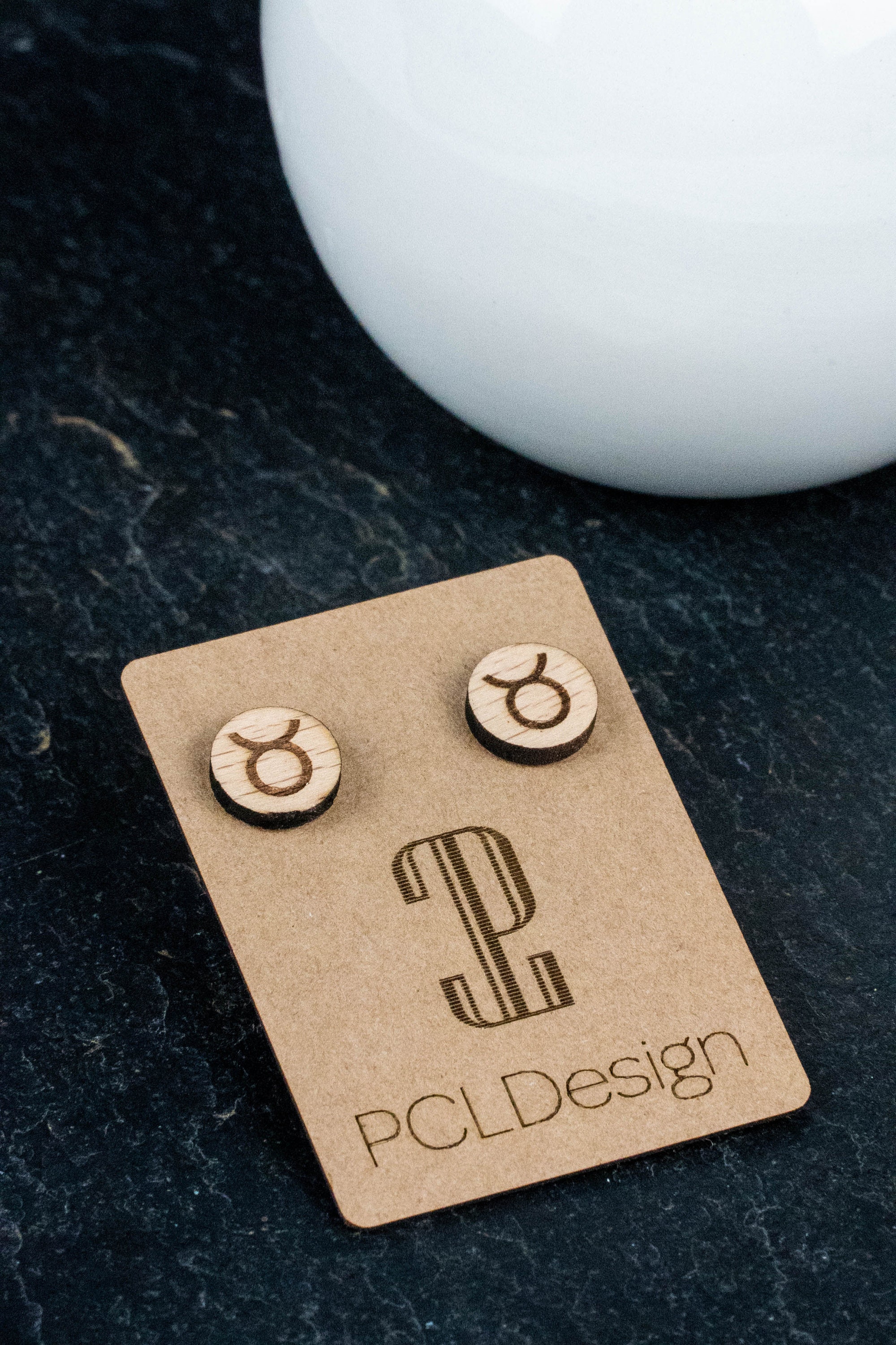 Ear Studs Zodiac Sign Taurus | Taurus | 9 Mm Wood | Beech or Mahogany ...