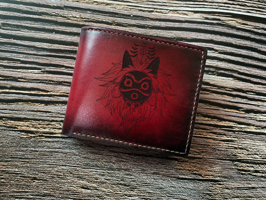 Mononoke Mask Leather Bifold Wallet, Custom Japan Anime Leather Gift ...
