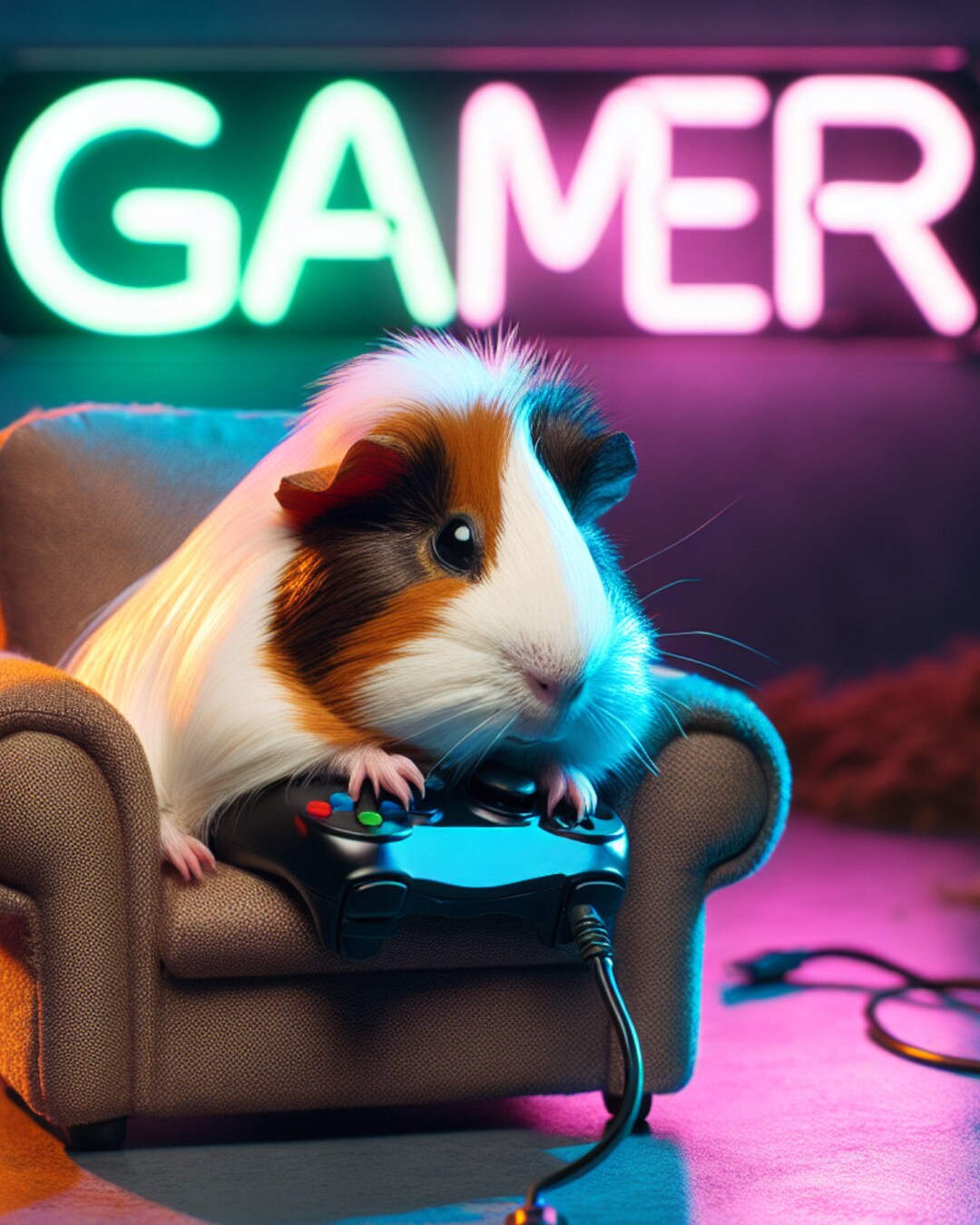 Gamer Guinea Pig Poster, Instant Download - Etsy