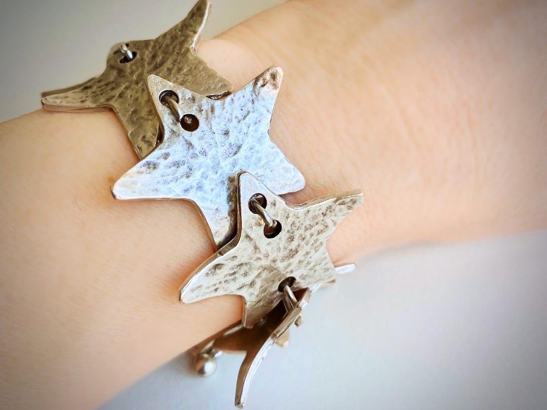 Silver Star Bracelet 925 Silver Bracelet, Star Chain Bracelet, Star ...