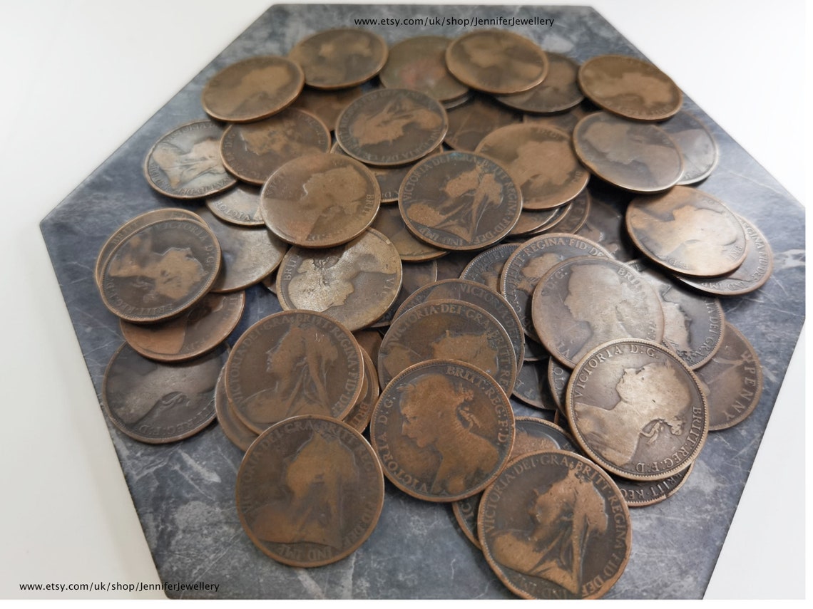 Queen Victoria Bun Penny: 1860-1894 British Coin Collection - Etsy