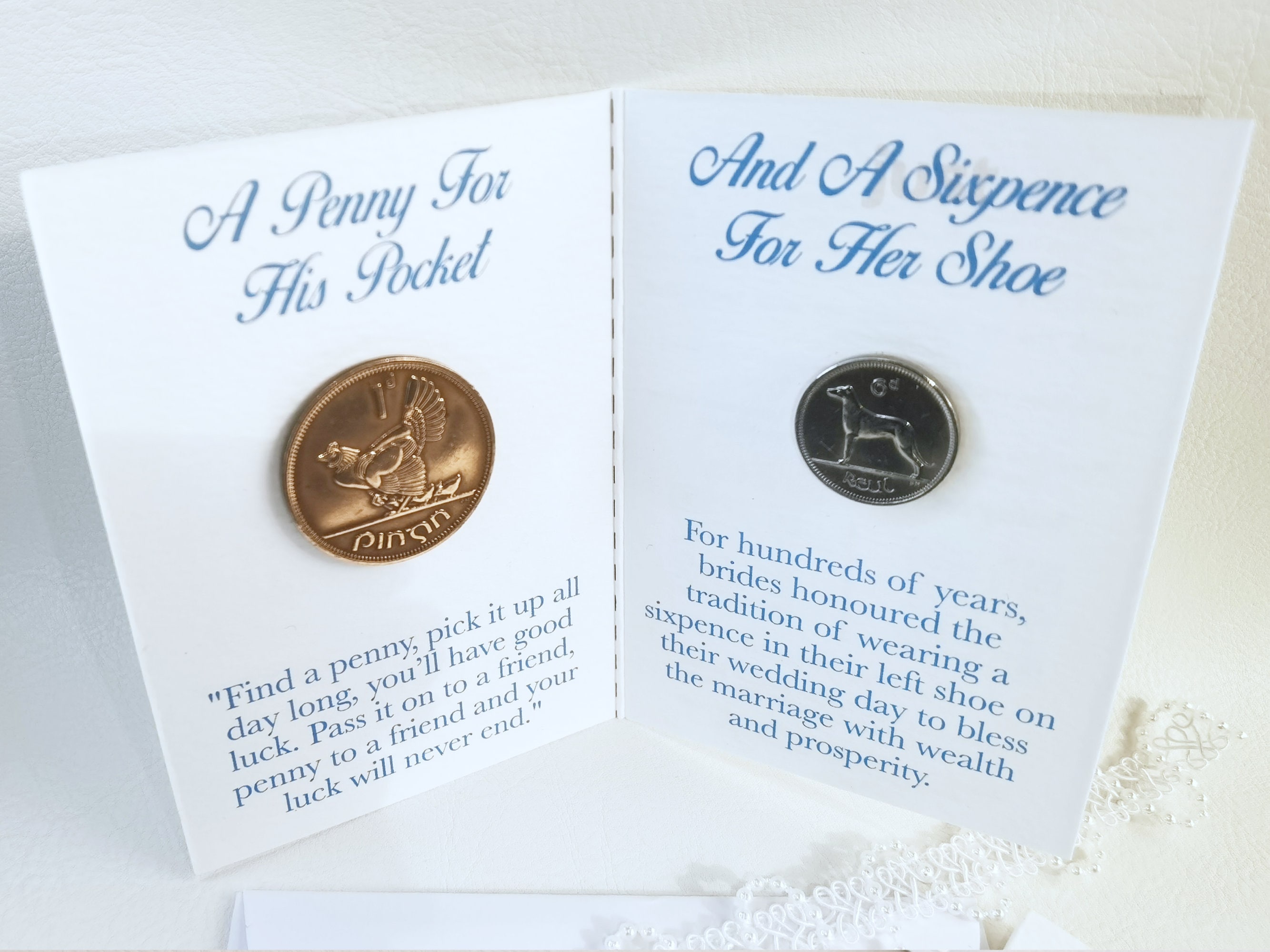 Irish Celtic Lucky Bride & Groom Penny for His Pocket Sixpence - Etsy