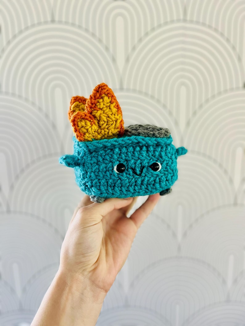 Dumpster Fire Crochet Pattern: Emotional Support Plushie (PDF Download ...