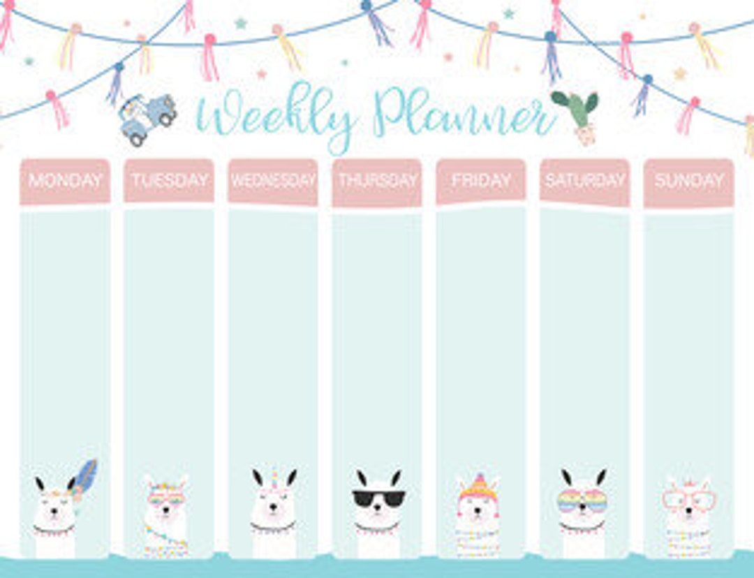 Printable Llama Weekly Planner - Etsy