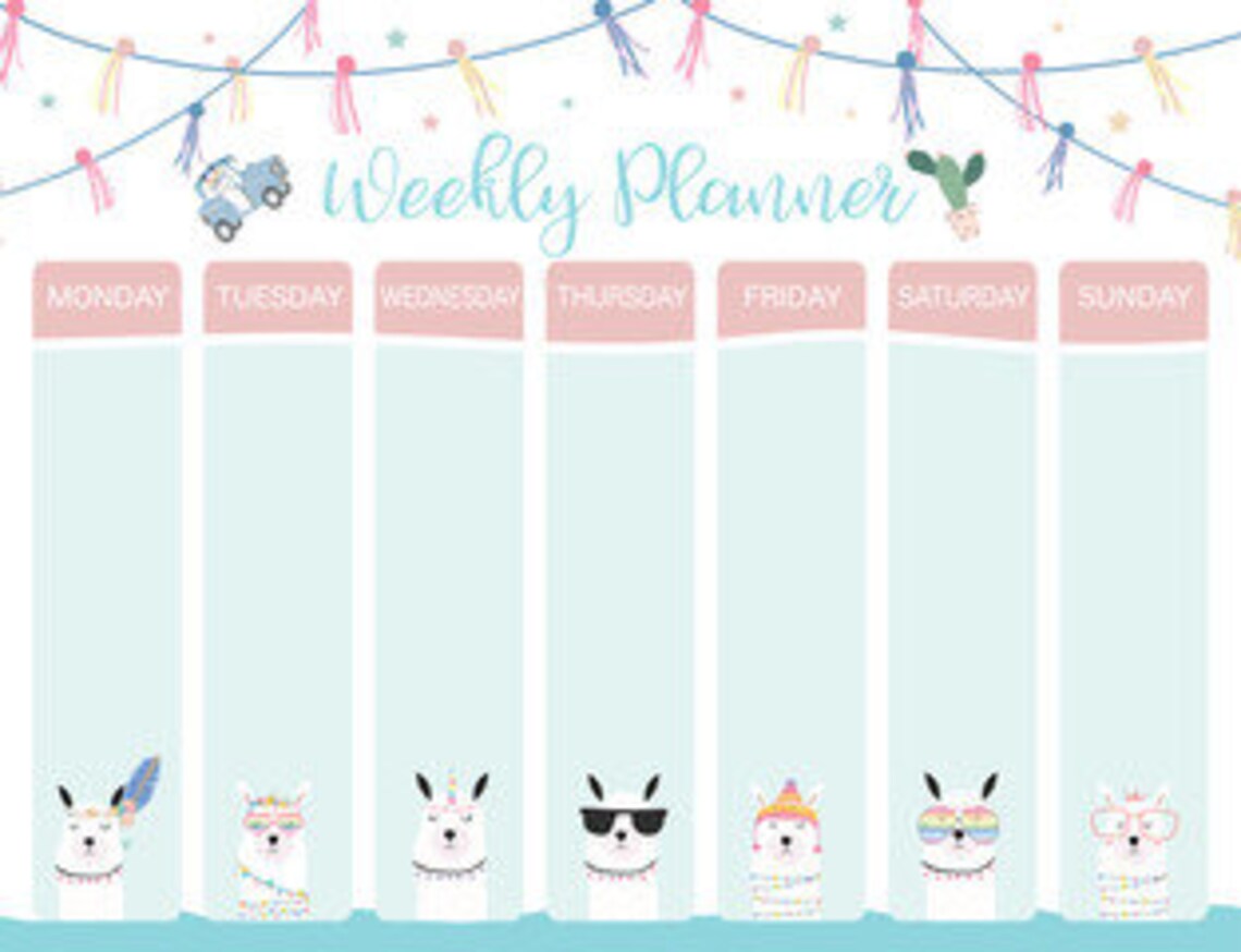 Printable Llama Weekly Planner - Etsy
