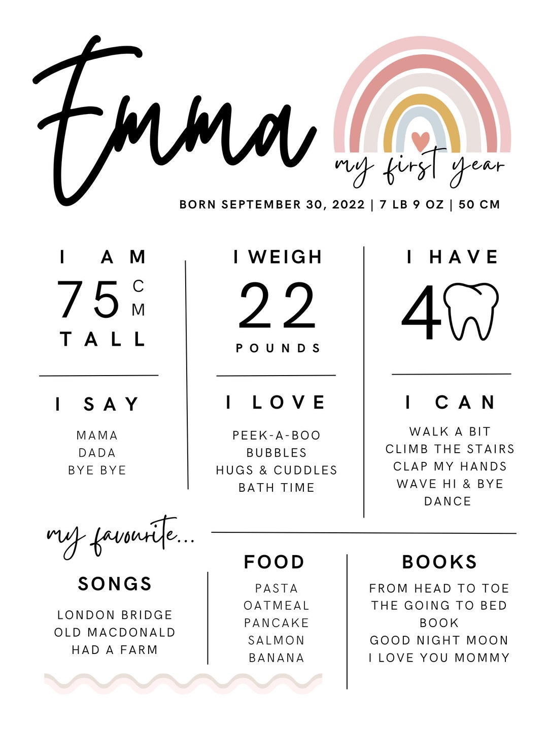 My First Year Milestone Party Sign - Etsy