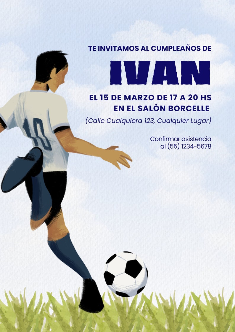 Spanish Soccer Party Birthday Invite - Etsy