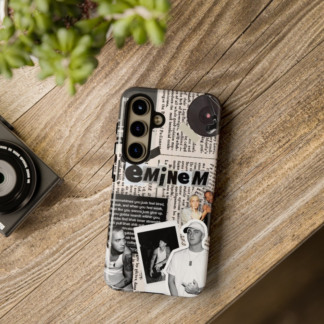 Eminem Rapper Newspaper Collage Phone Case Vintage Aesthetic iPhone 15 ...