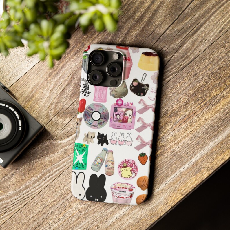 Y2k Retro Miffy Bow Ribbon TV CD Pudding Collage Phone Case Vintage ...