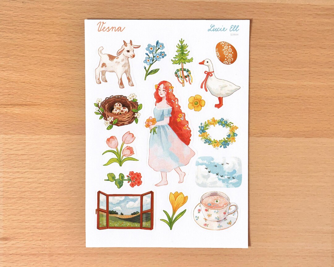 Sticker Sheet - Vesna | Slavic Spring Bullet Journal & Planner Decor - Etsy