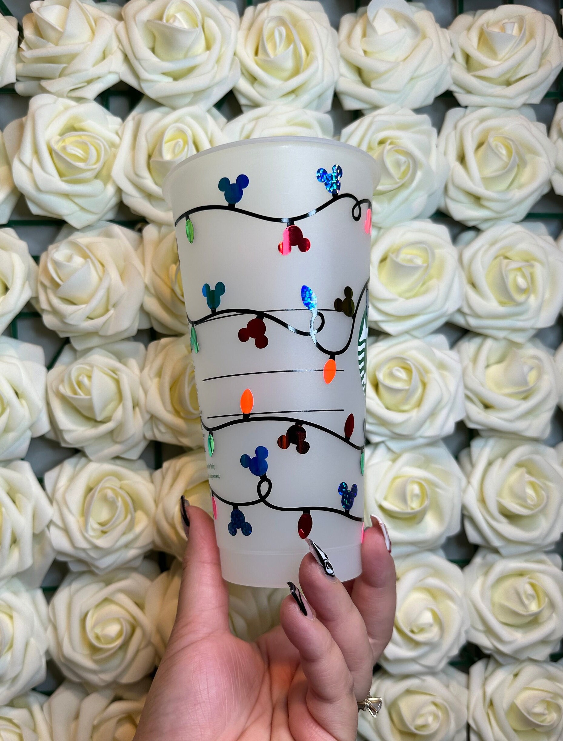 Jingle Lights Starbucks Cold Cup/ Disney Christmas Lights - Etsy