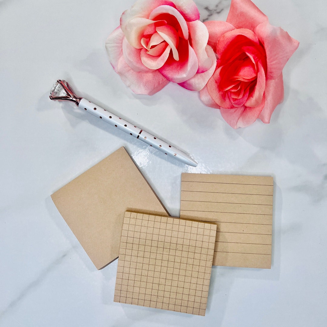 Kraft Paper Sticky Notes Ruled Sticky Notes Blank Sticky - Etsy