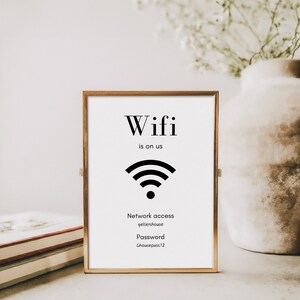 Wifi Password Sign, Airbnb Wifi Sign, Business Wifi Printable Sign ...
