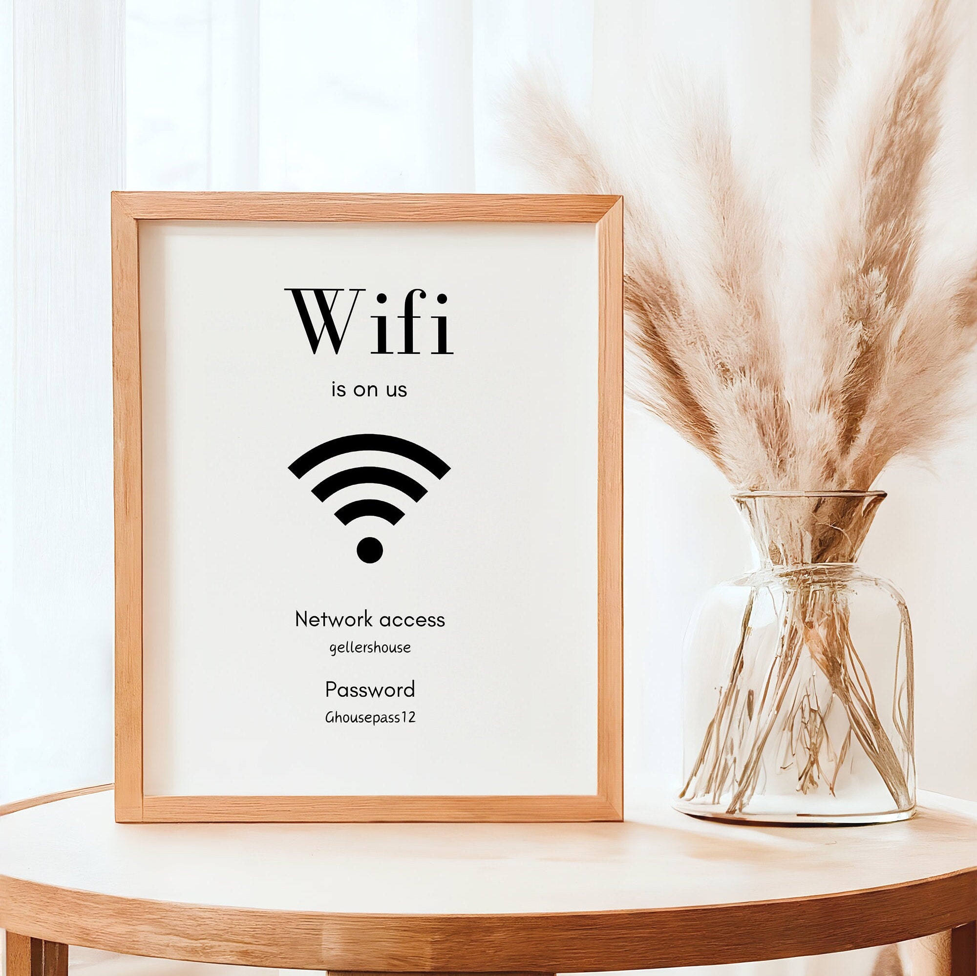 Wifi Password Sign, Airbnb Wifi Sign, Business Wifi Printable Sign ...