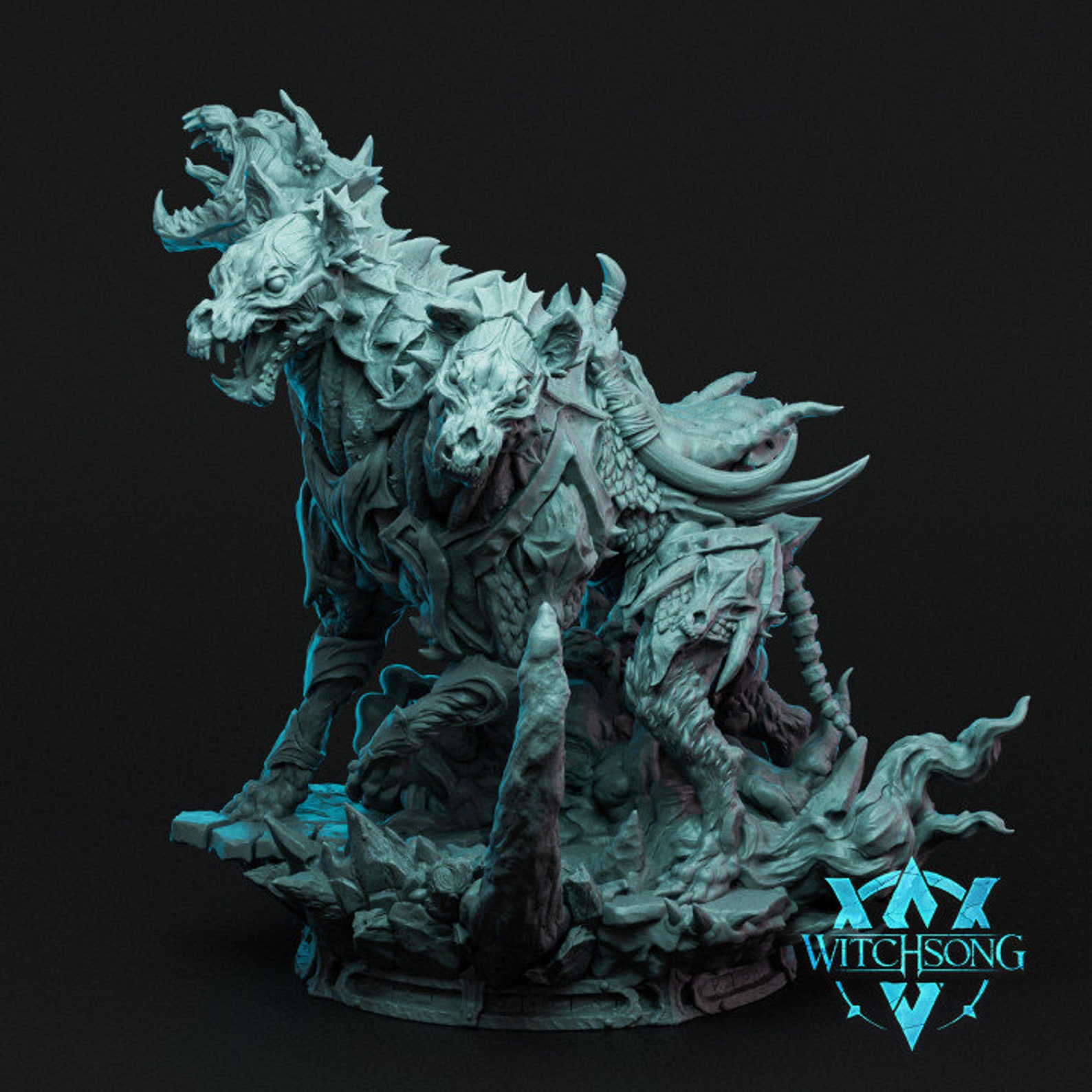 Cerberus, Underworld Guardian | Witchsong Miniatures | 3d Printed ...